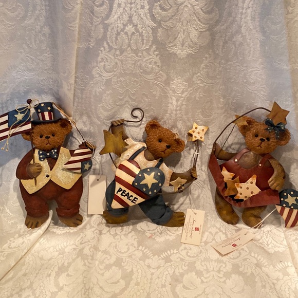 Home Interiors | Accents | Vintage Set Of 3 Patriotic Wall Plaque Bears ...